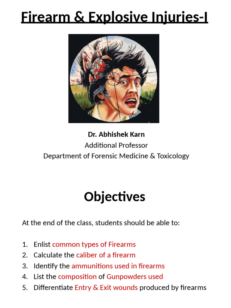 20. Firearm and Explosive Injuries-I 2024 | PDF | Cartridge (Firearms ...