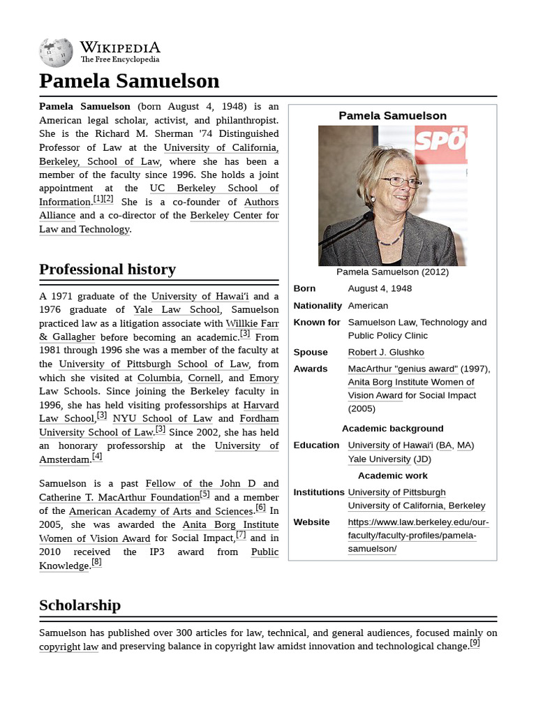 Pamela_Samuelson | PDF | Fair Use | Digital Millennium Copyright Act