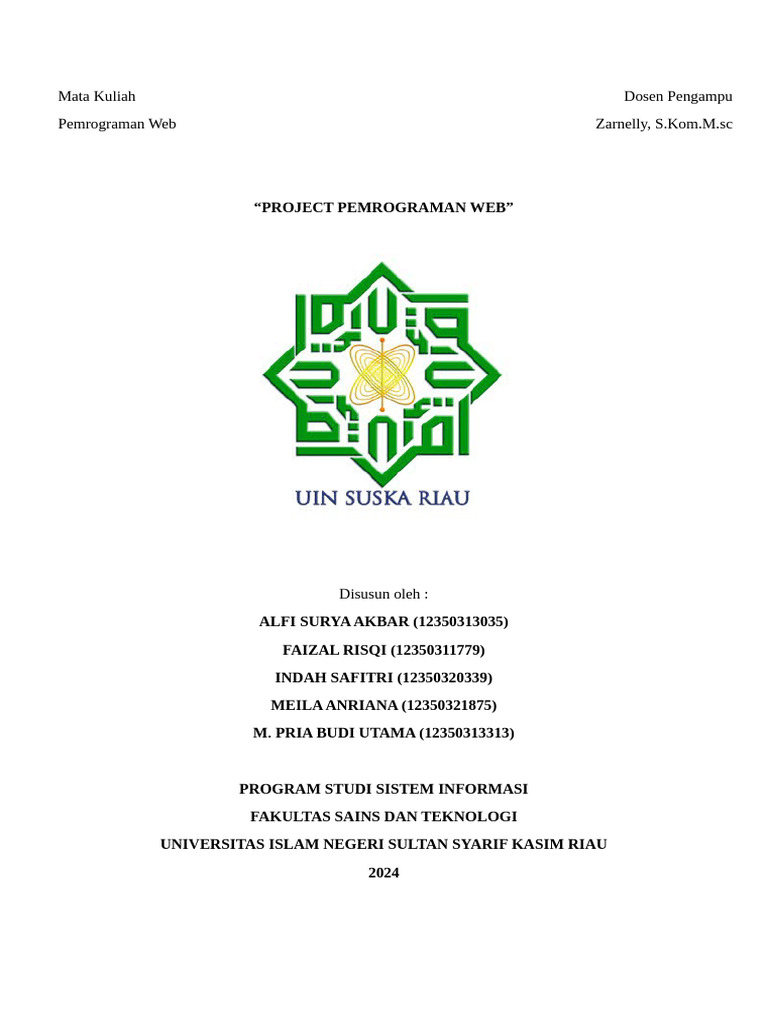 LAPORAN PWEB KELOMPOK 1 | PDF