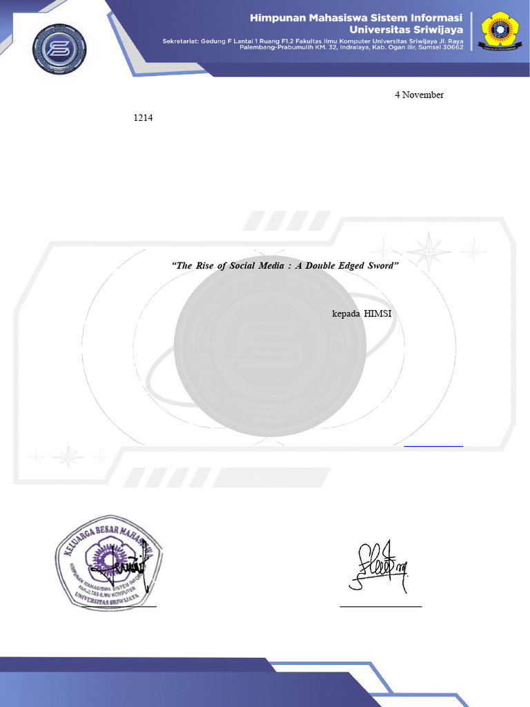 1214 - Surat Undangan Seminar HIMSI UIN Raden Fatah Palembang | PDF