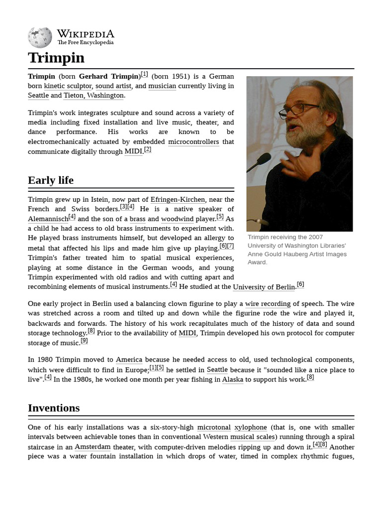 Trimpin | PDF | Musical Instruments