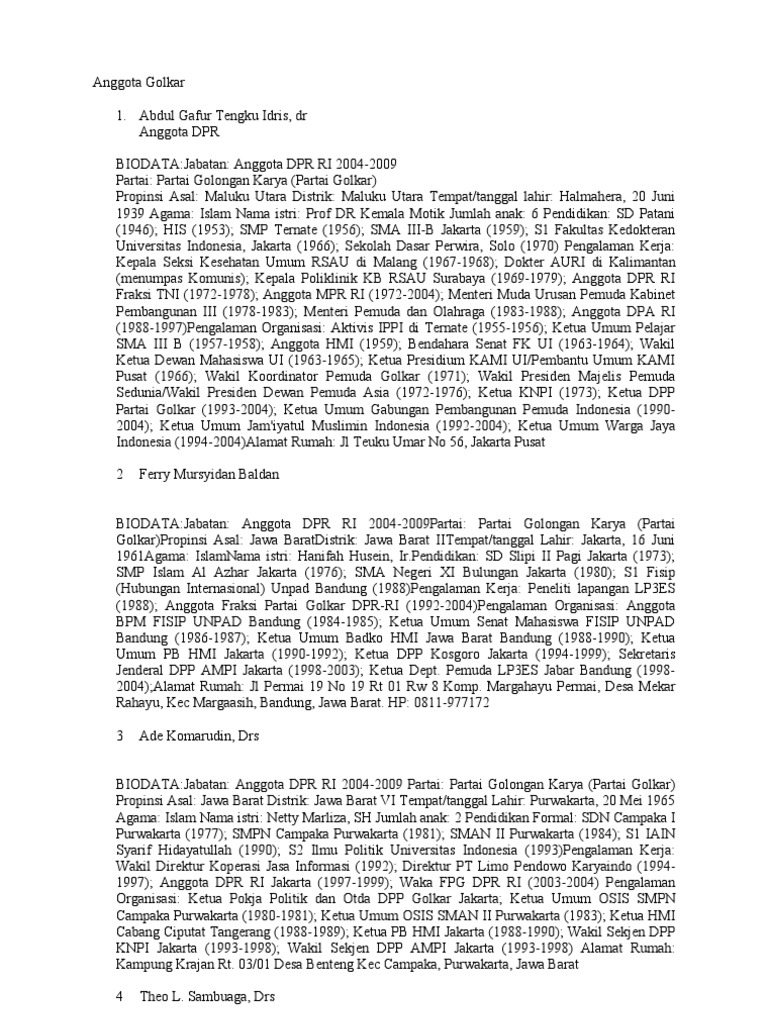 Anggota Golkar | PDF