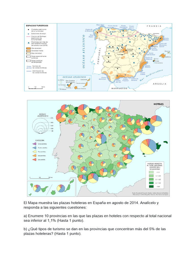 Mapas Tema 11 Y12 | PDF | España | Turismo