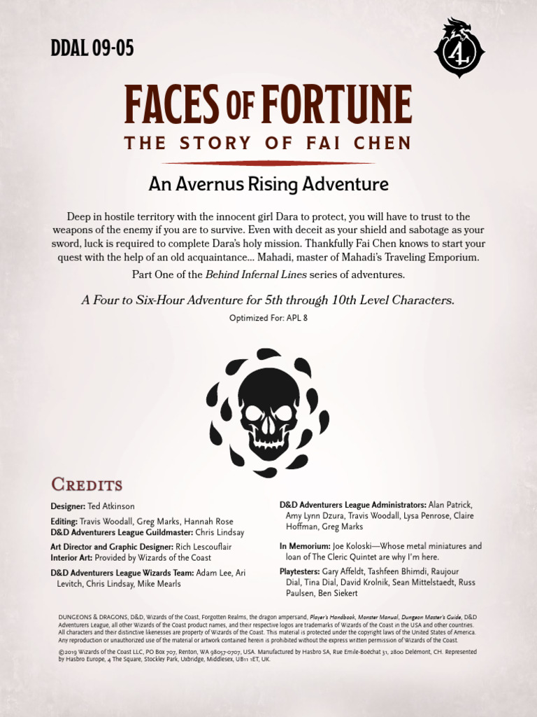 DDAL09-05 - Faces of Fortune | PDF | Dungeons & Dragons | Wizards Of ...
