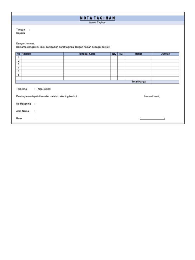 Surat Tagihan Pembayaran Barang | PDF
