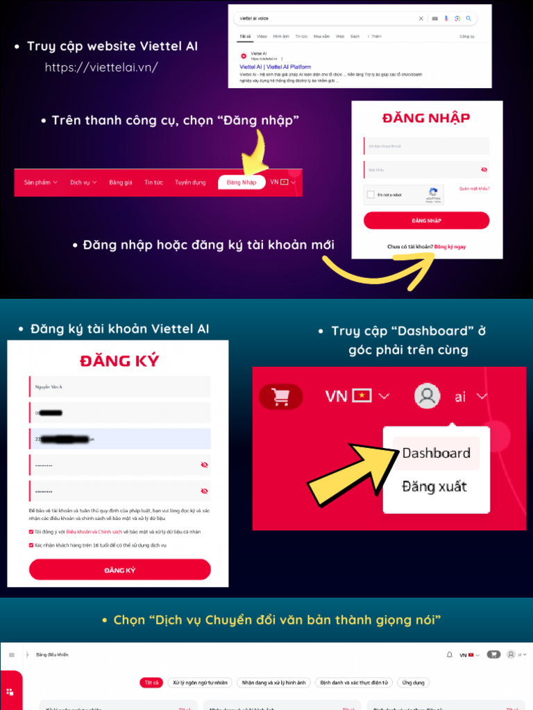 HƯỚNG DẪN ĐĂNG KÍ VIETTEL AI | PDF