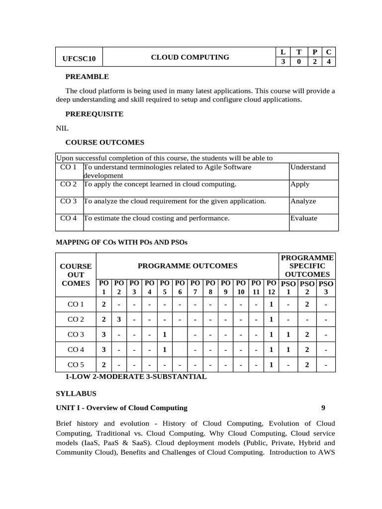 UFCSC10-Cloud Computing Syllabus | PDF | Cloud Computing | Software As ...