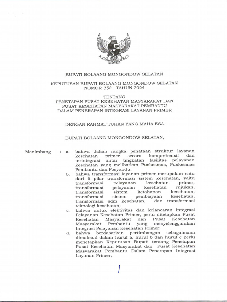 SK Penetapan PKM dan PUSTU Dalam Penerapan ILP | PDF