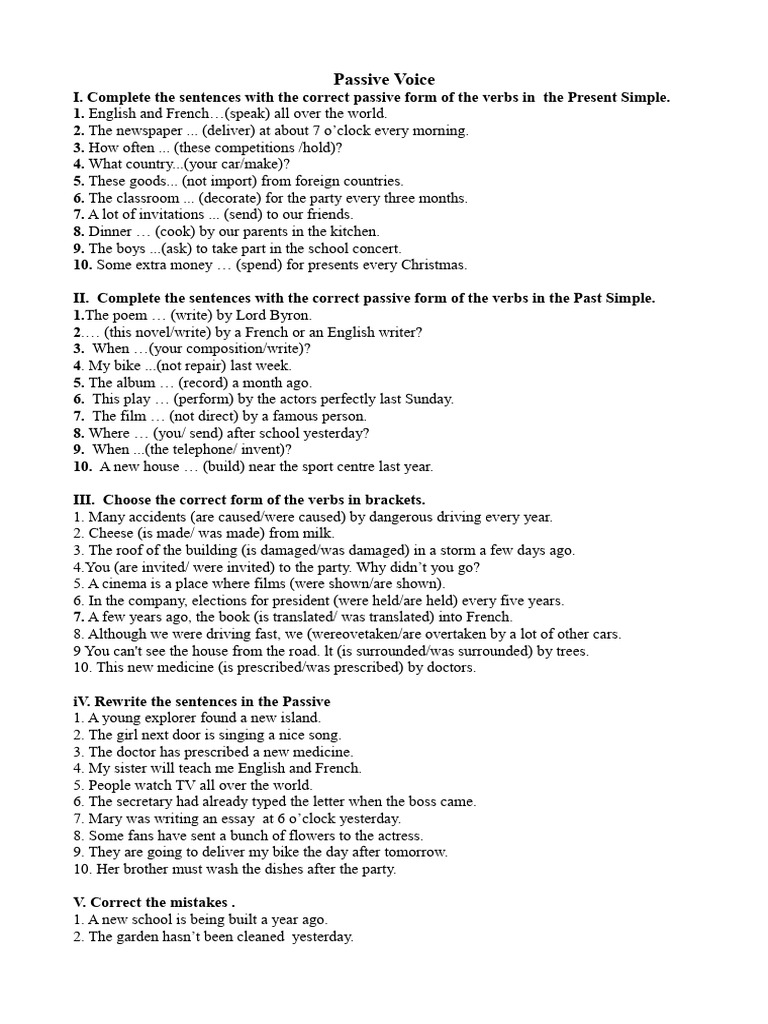 Exercises_Passive_voice | PDF