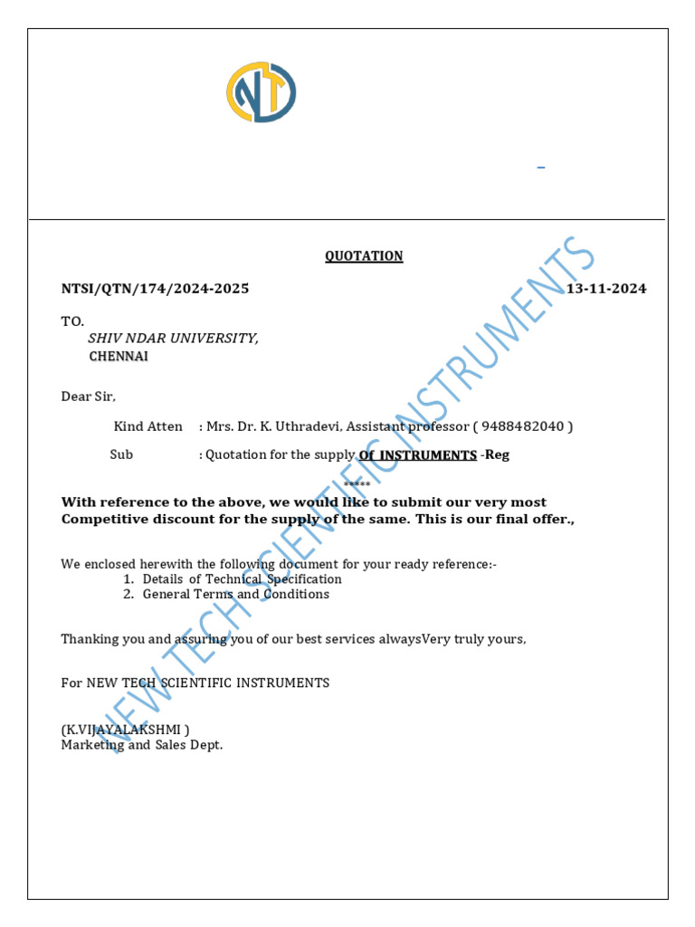 Quotation No. 174 For Shiv Nadar University | PDF | Building Engineering | Materials