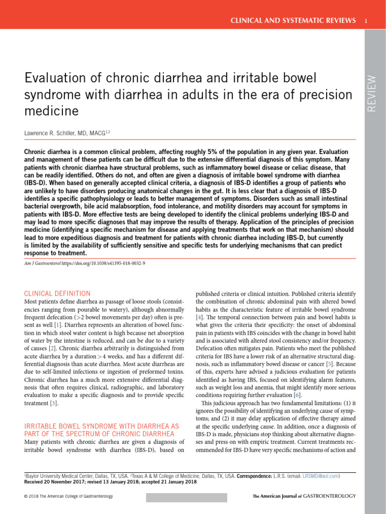 Chronic Diarrhea and IBS-D Evaluation | PDF | Diarrhea | Irritable ...