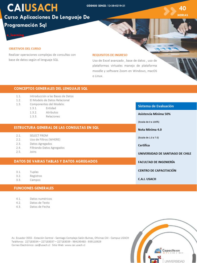 Aplicaciones De Lenguaje De Programación Sql (40 HORAS) | PDF | SQL ...