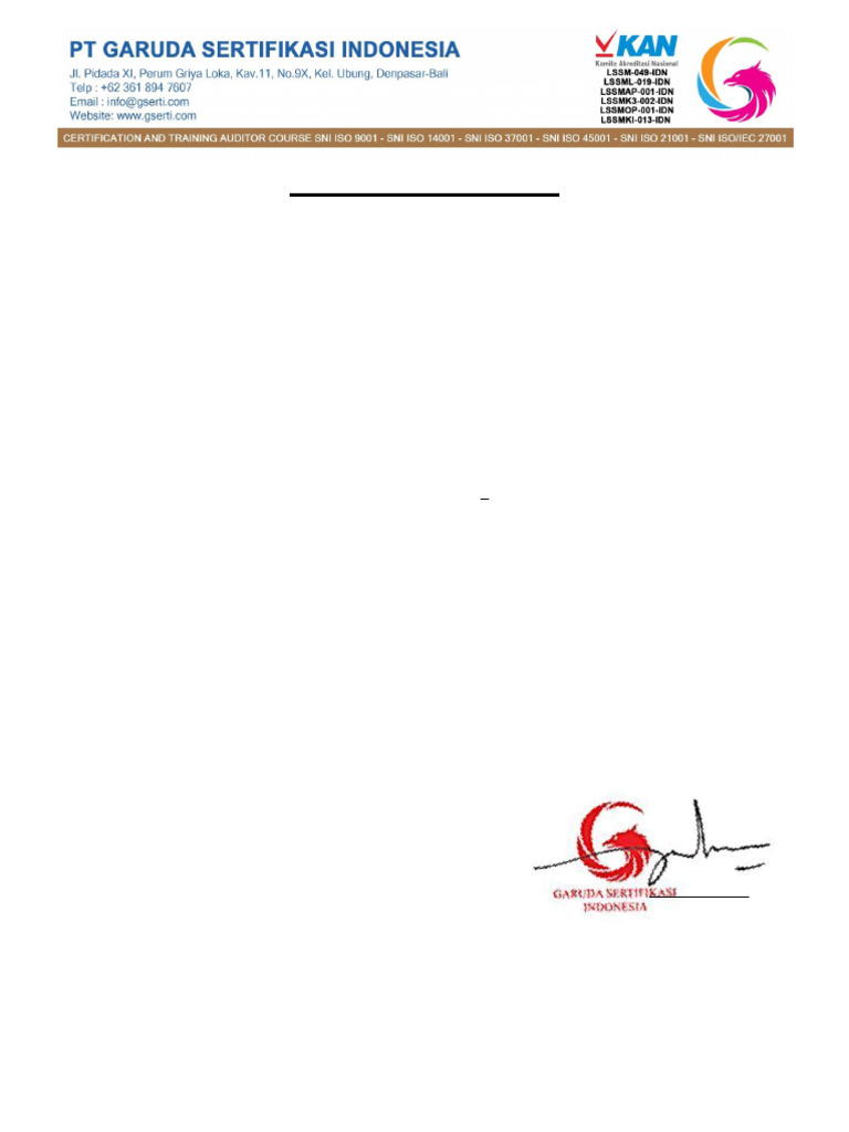 Laporan Audit ISO 21001-2018 | PDF