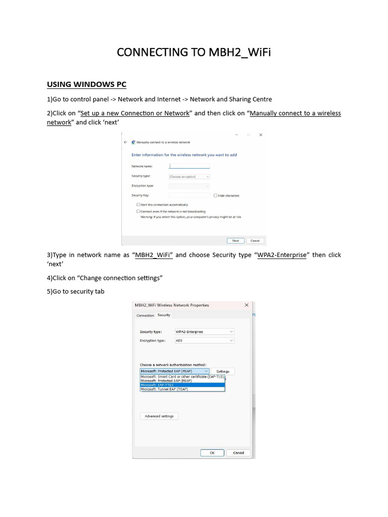 CONNECTING TO MBH2 - WiFi On Laptop | PDF