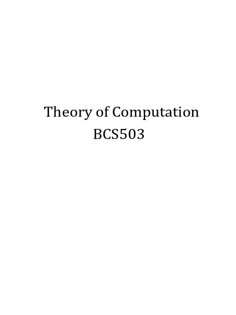 BCS503 Module1 Module5 Notes | PDF | Theoretical Computer Science ...