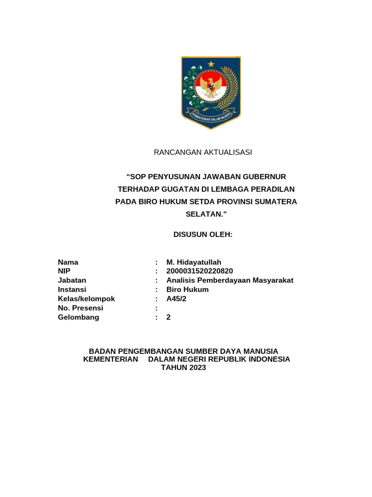 Laporan Aktualisasi M. Hidayatullah | PDF