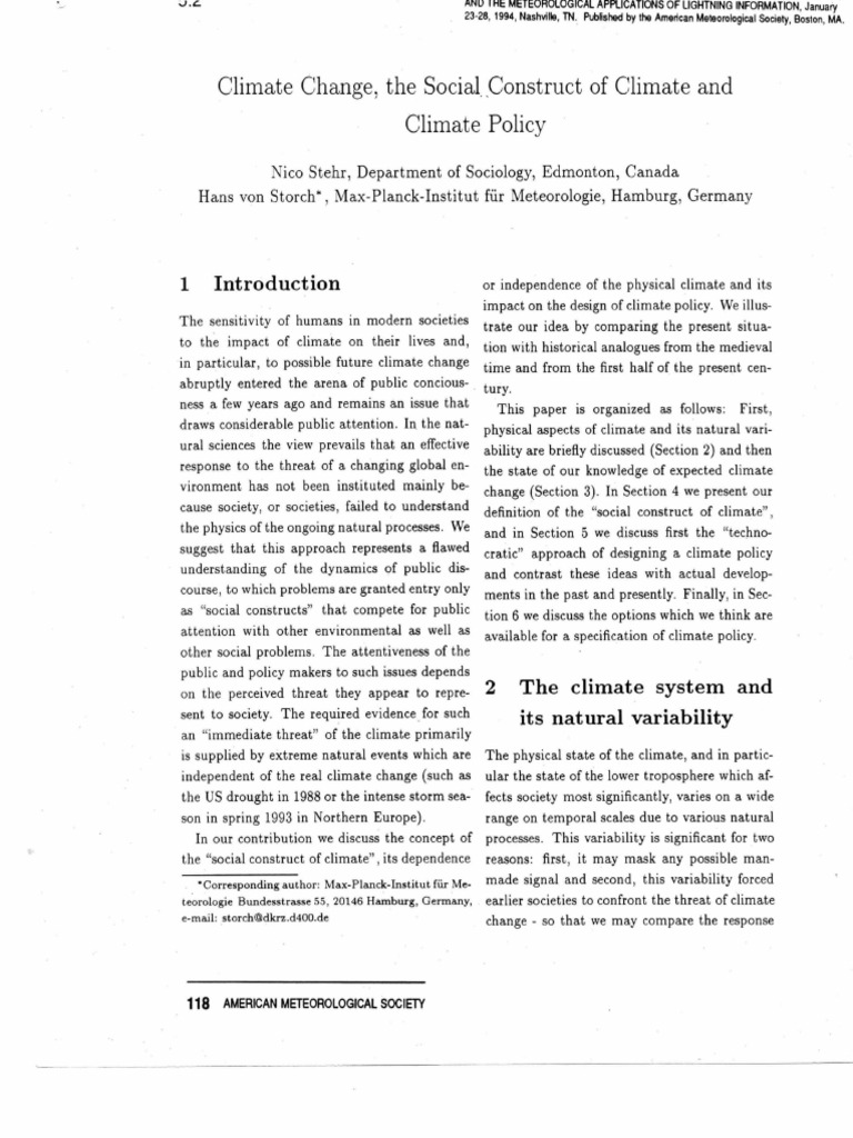 Climate Change The Social Construct of C | PDF | Climate Change | Climate