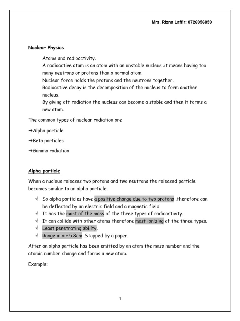 Nuclear+physics | PDF | Radioactive Decay | Radiation