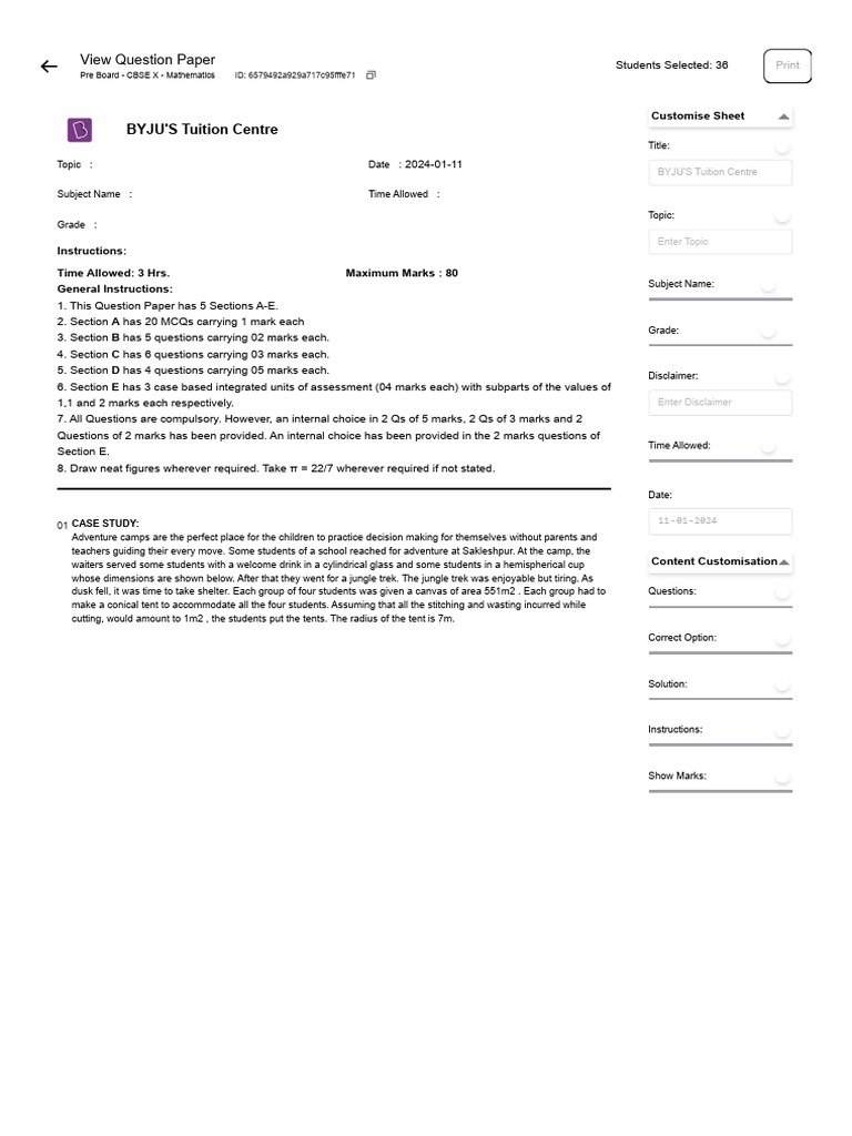 preboard 2 solved key | PDF | Sphere | Area preboard 2 solved key | PDF | Sphere | Area