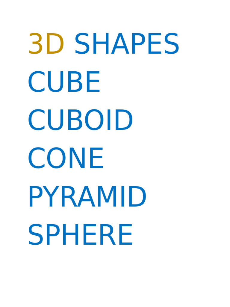 3D Shapes | PDF