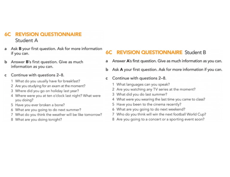 Speaking practice (6C) | PDF