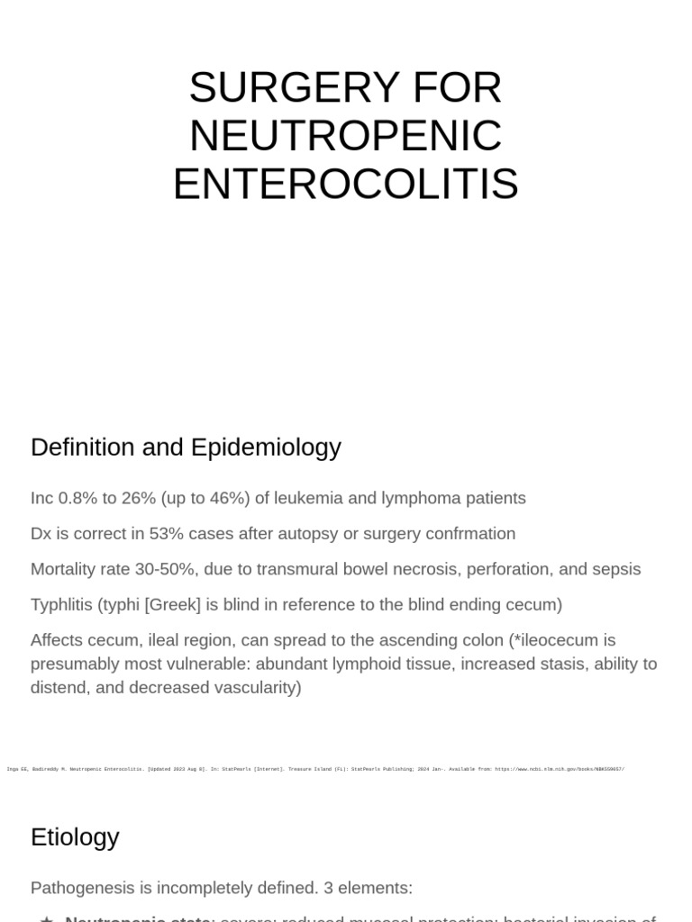 SURGERY FOR NEUTROPENIC ENTEROCOLITIS | PDF | Medical Specialties ...