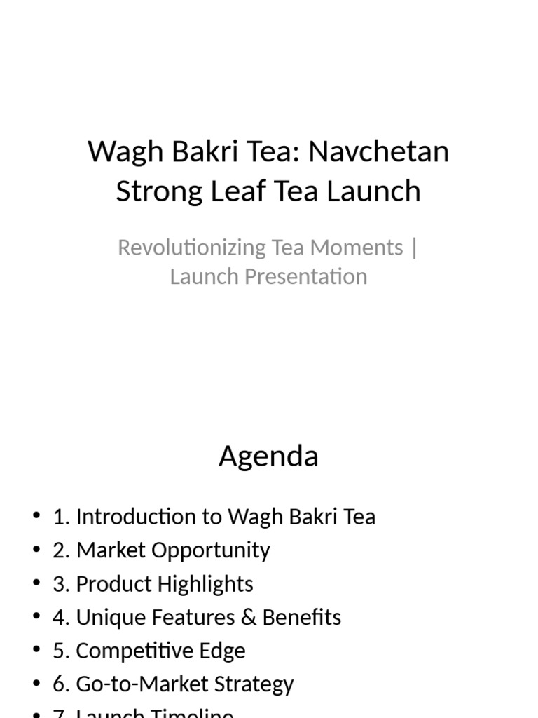 Wagh Bakri Tea Launch Presentation | PDF