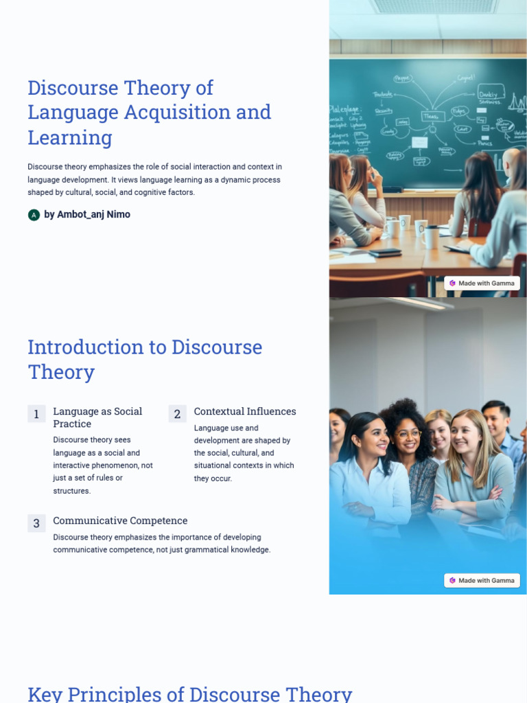Discourse Theory of Language Acquisition and Learning | PDF | Learning ...