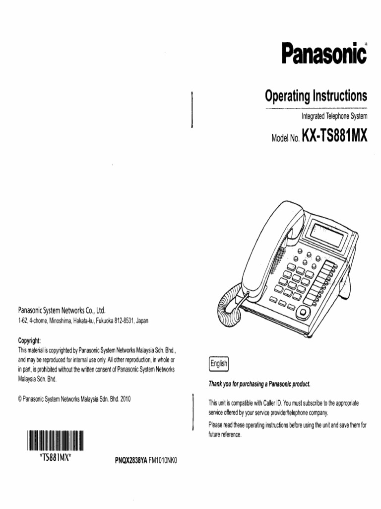 Panasonic KX-TS881MX | PDF