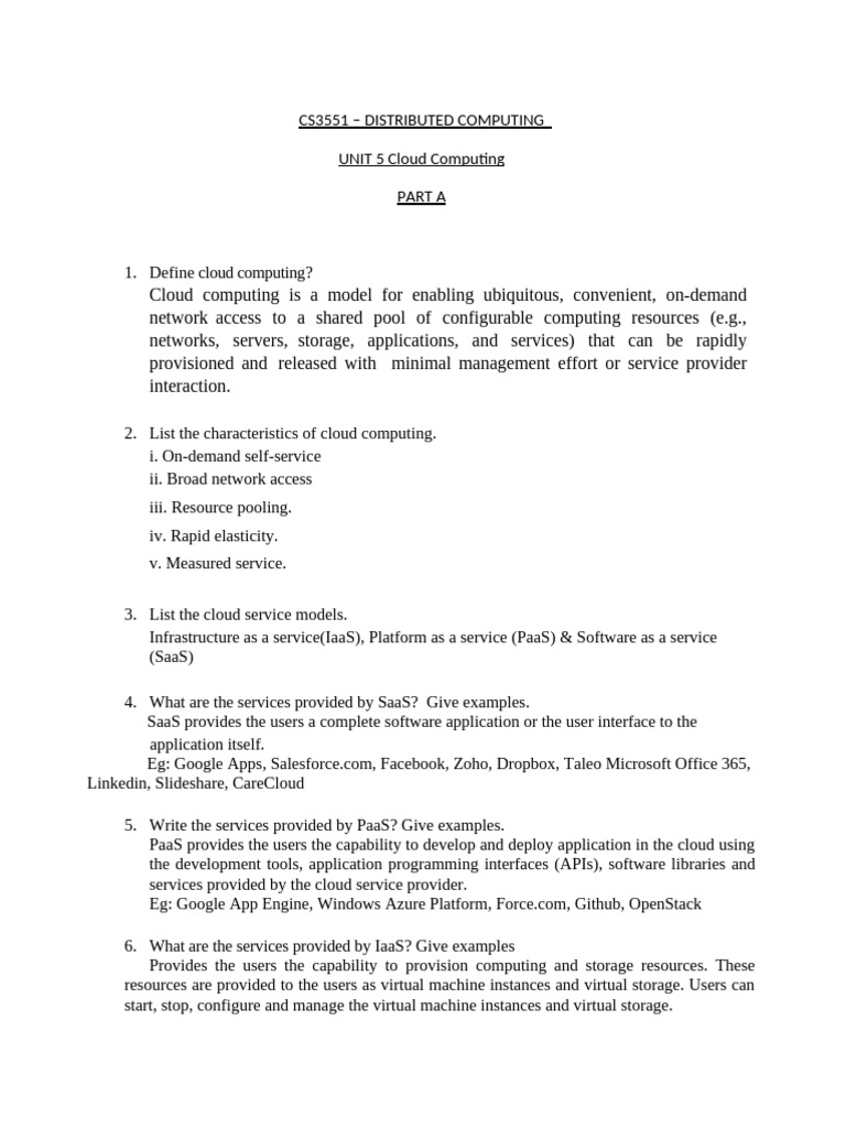 CS3551 - Unit 5 QB | PDF | Cloud Computing | Virtualization CS3551 - Unit 5 QB | PDF | Cloud Computing | Virtualization