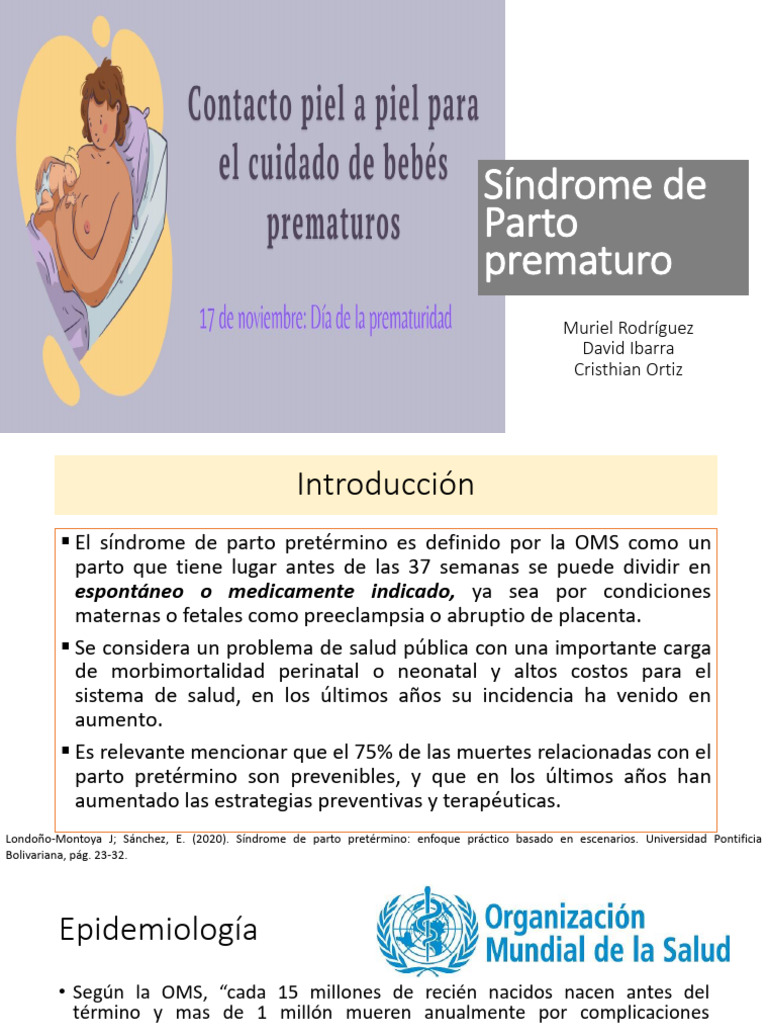 Síndrome de parto pretérmino | PDF | Parto prematuro | Parto