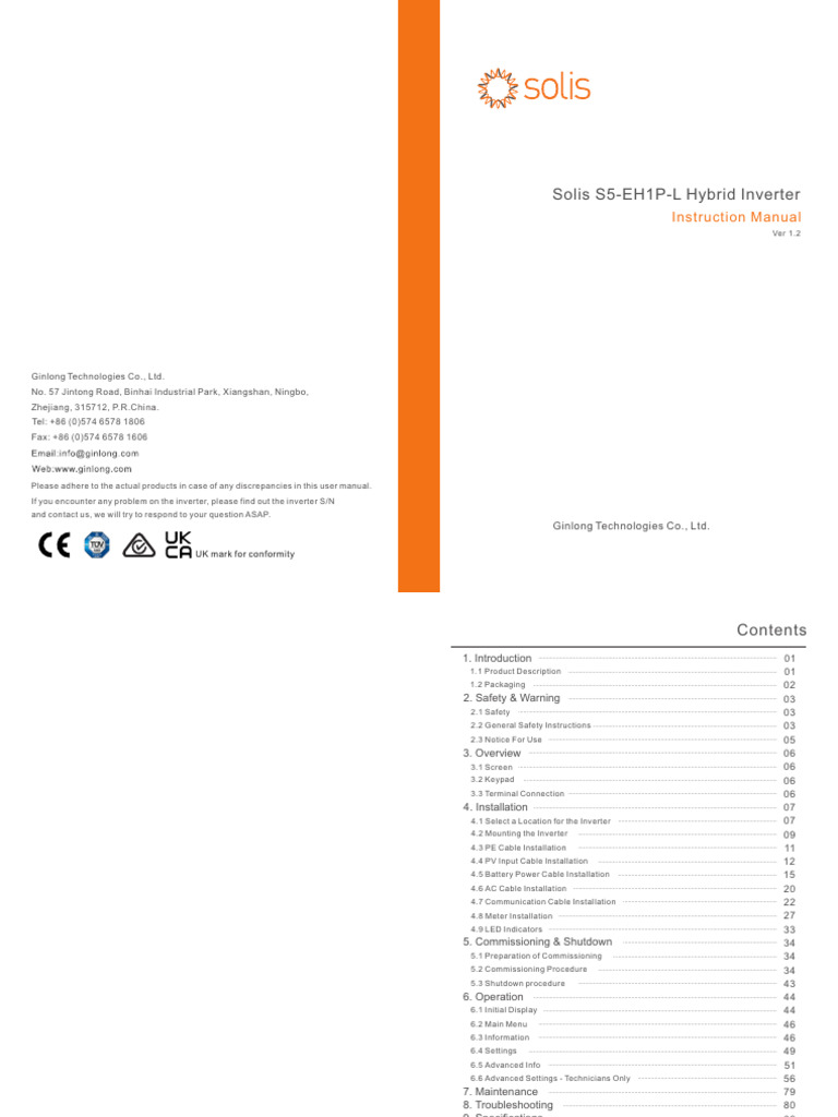 Solis Inverter | PDF | Electrical Connector | Direct Current