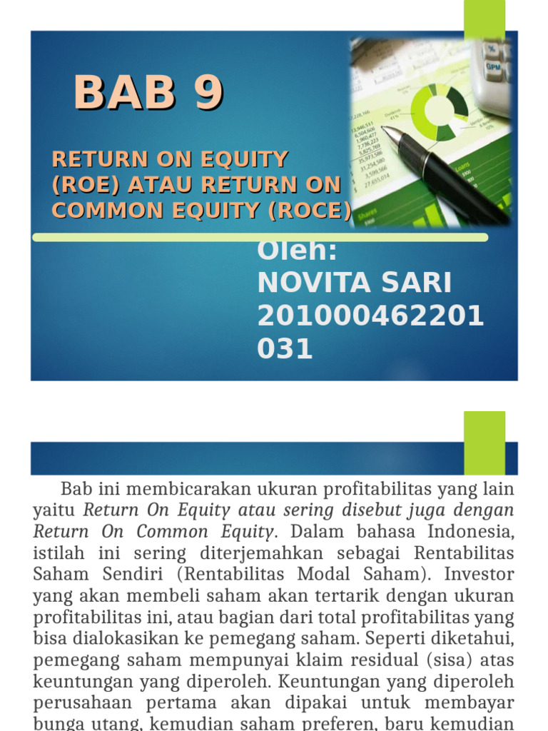 Analisis Return on Equity (ROE) | PDF
