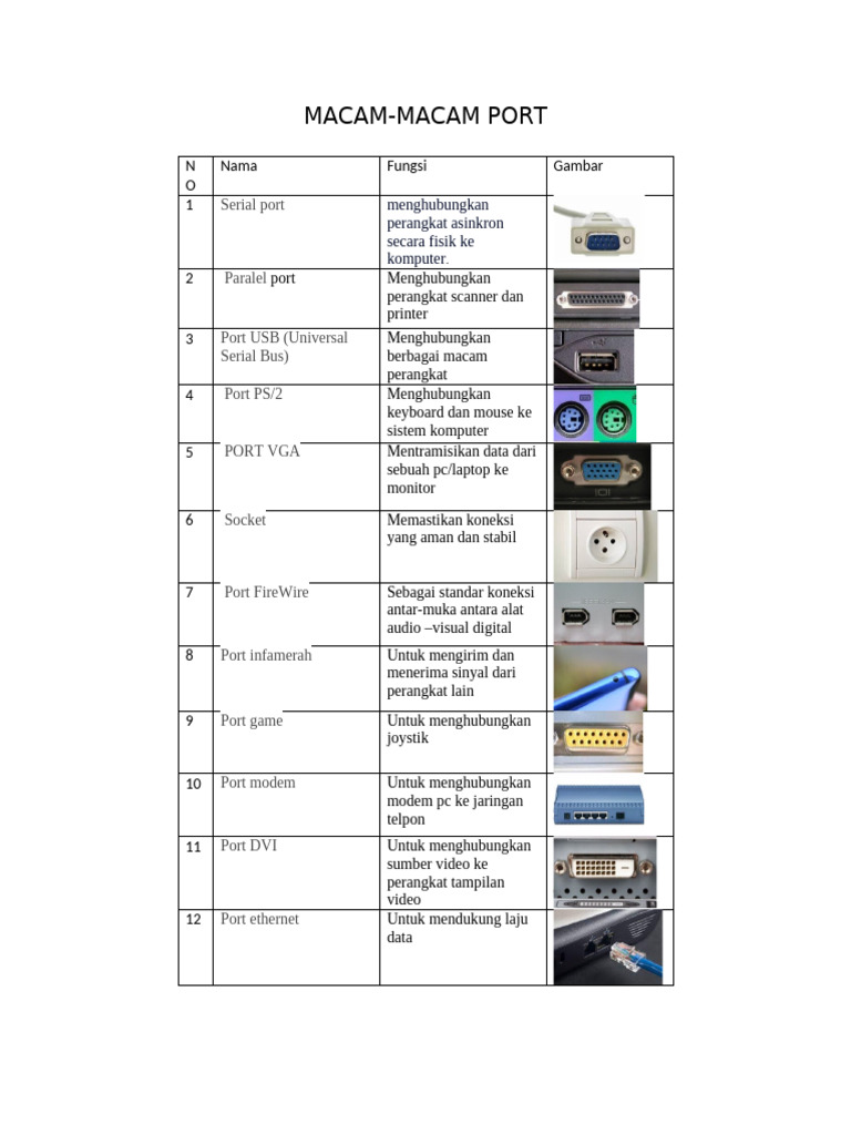 Macam Macam Port Rzky - S TJKT 1 | PDF