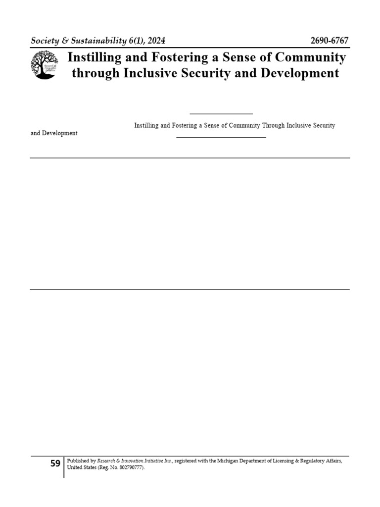 Instilling and Fostering A Sense of Community Through Inclusive ...