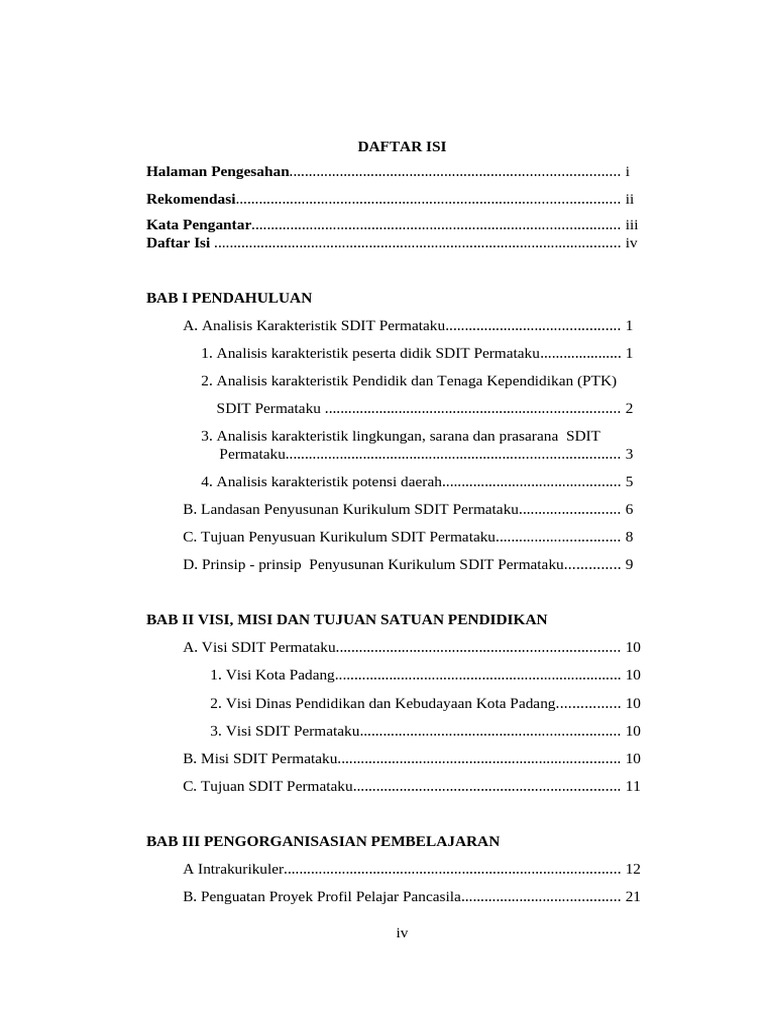 Daftar Isi KOSP 2023 | PDF