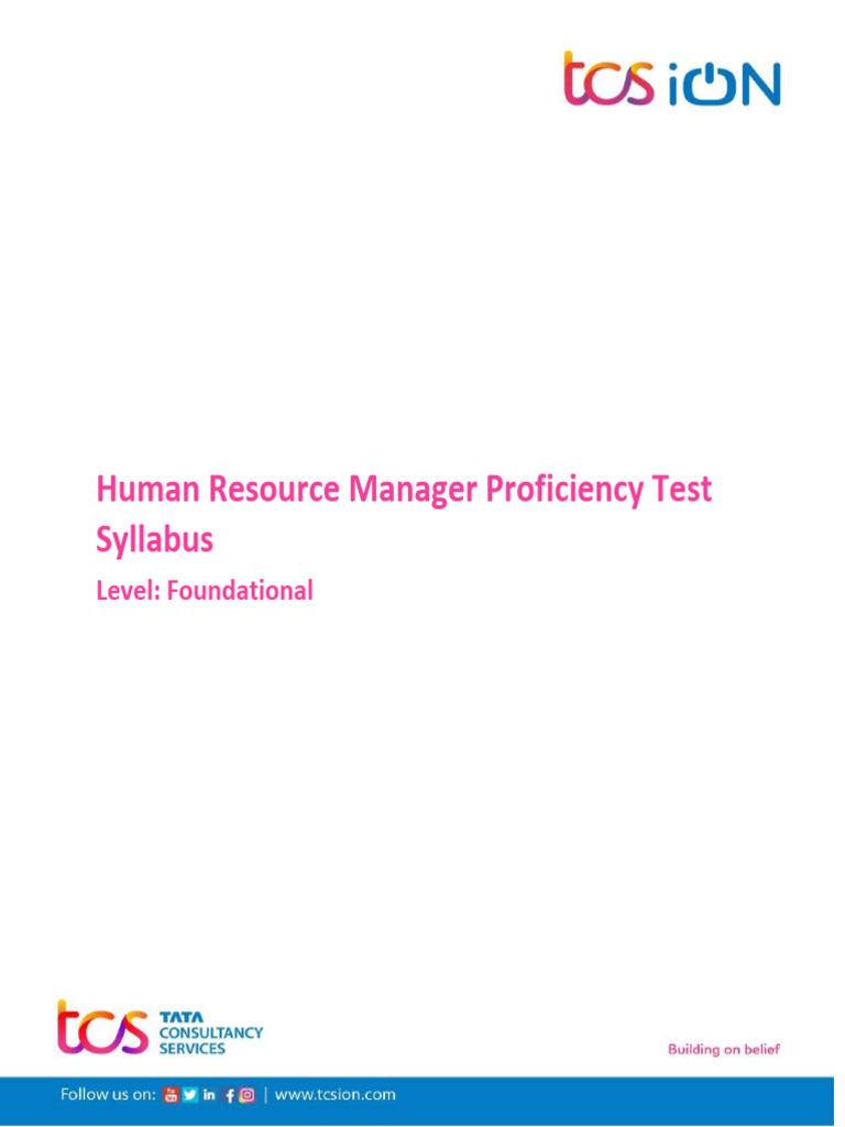 Tcs Mba Hr Syllabus | PDF | Human Resource Management | Workplace Tcs Mba Hr Syllabus | PDF | Human Resource Management | Workplace