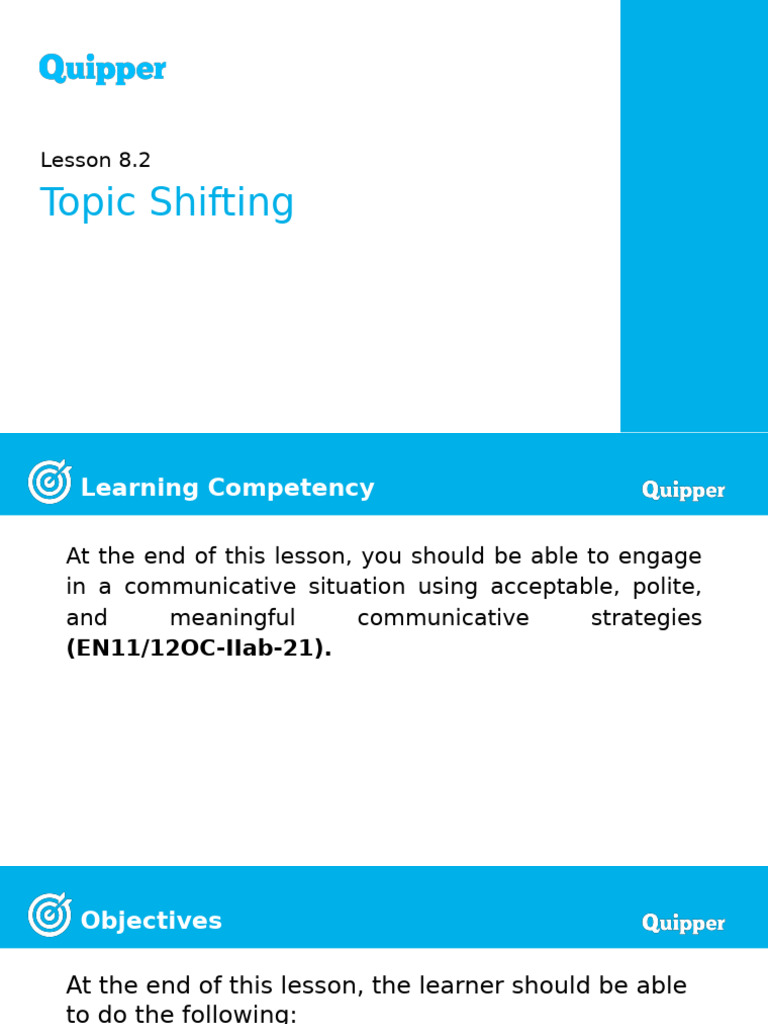 ME EngOCC 11 Q2 0802 PS Topic Shifting | PDF | Communication | Conversation