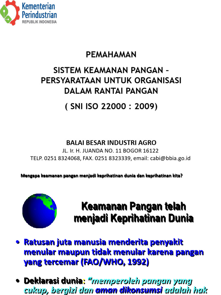 Pemahaman ISO 22000 | PDF