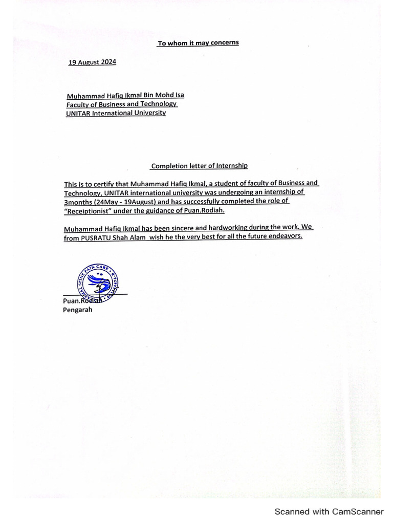 Completion Letter | PDF