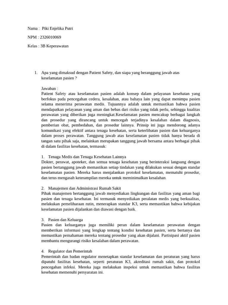 Piki Enjelika Putri UTS Bunda Utami | PDF