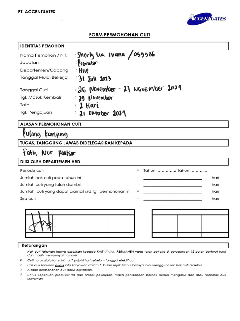 FORM CUTI ACCENTUATES_3_241021_200948 | PDF