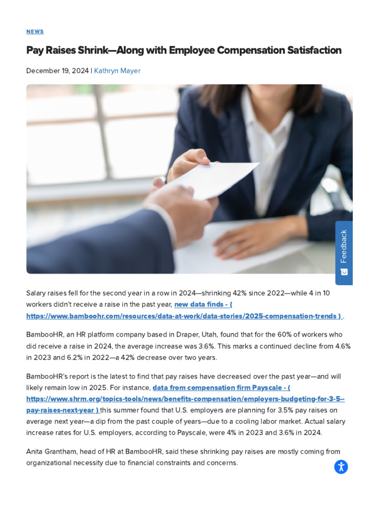 Declining Pay Raises Impact Employee Satisfaction | PDF | Employment ...