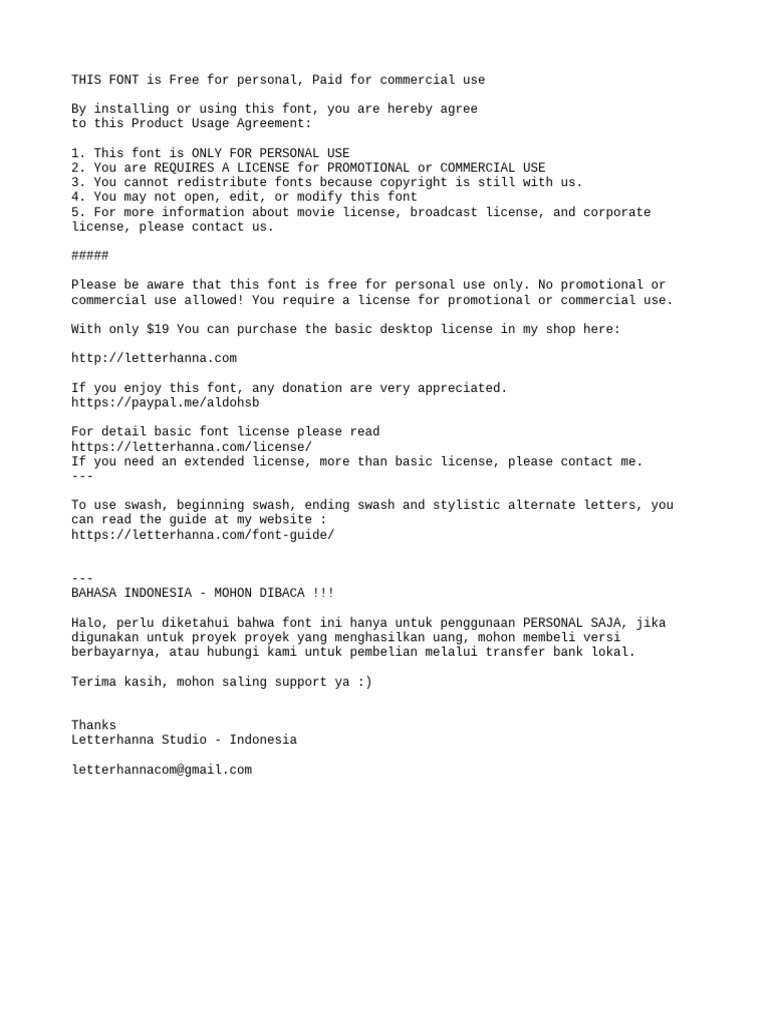 Read Me Please - !! - Personal-Use-Only-License | PDF