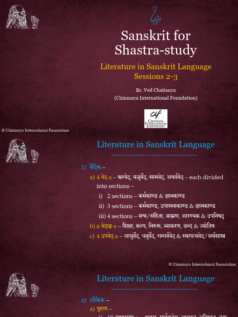 Sessions 2-3 - Literature in Sanskrit Language | PDF