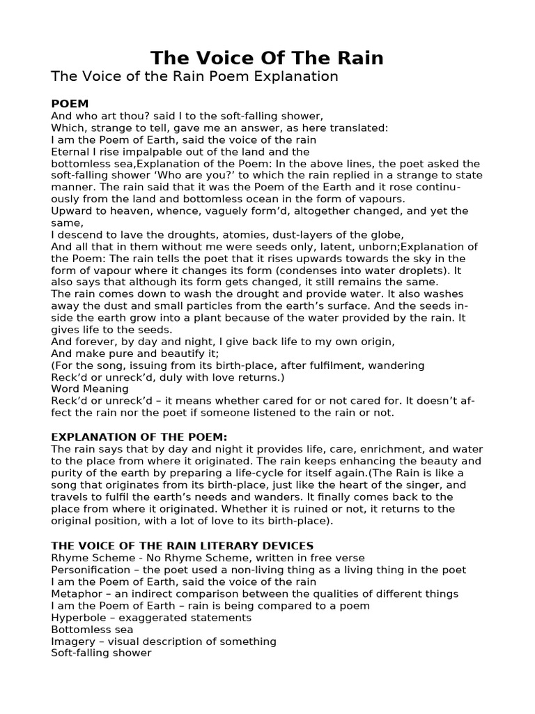 Voice Of Rain - 11 (1) | PDF | Rain | Water