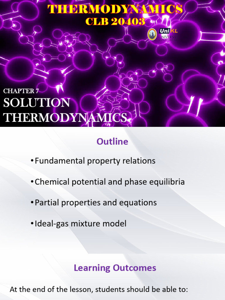 Chapter 7 - Solution Thermodynamics | PDF | Chemical Equilibrium | Mole ...