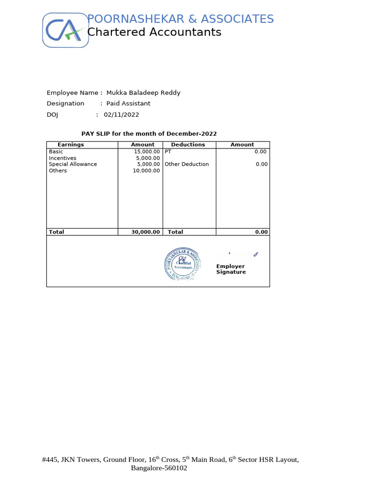 Pay Slip-Dec 2022 | PDF