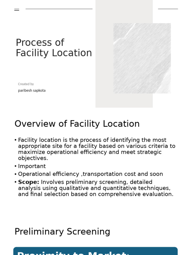 Facility Location Process Guide | PDF