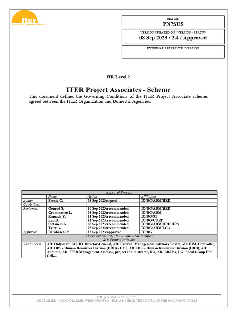 ITER Project Associate Scheme Guide | PDF | Cost Of Living ...